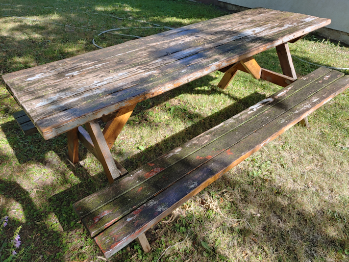 Prepping the picnic table | The Re-Farmer