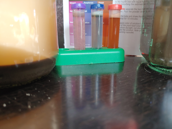 Soil test; finishing first sample, starting the second | The Re-Farmer